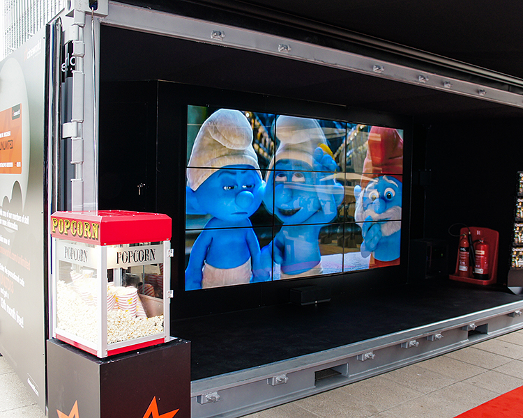 Cineworld Big Screening Shipping Container conversion experiential pop ...